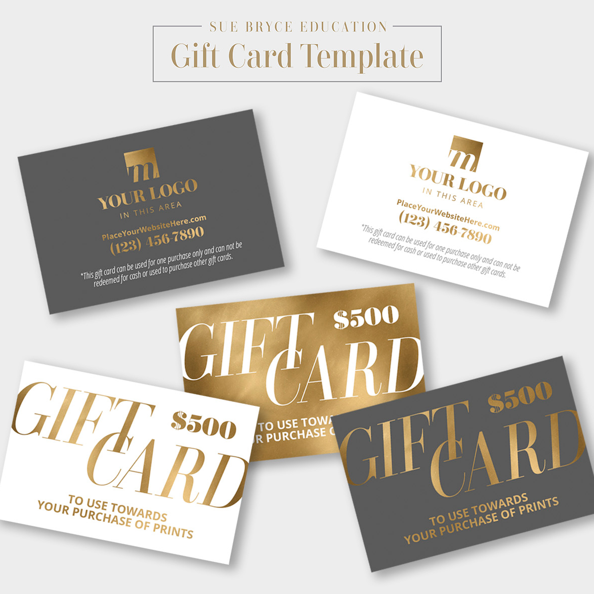Gold Foil Gift Card Template - The Portrait System